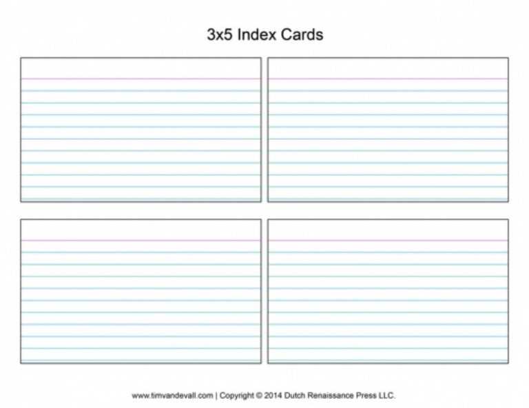 Index Card Template For Word Professional Template Examples