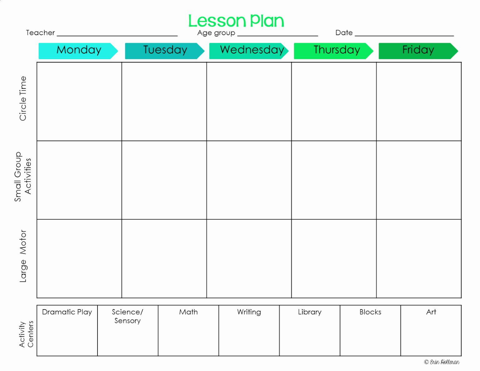 005 Preschool Weekly Lesson Plan Template Free Ideas With Blank 