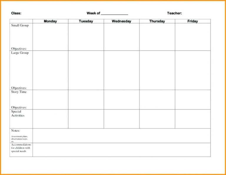 025 Free Lesson Plan Template Microsoft Word Blank Weekly With Blank