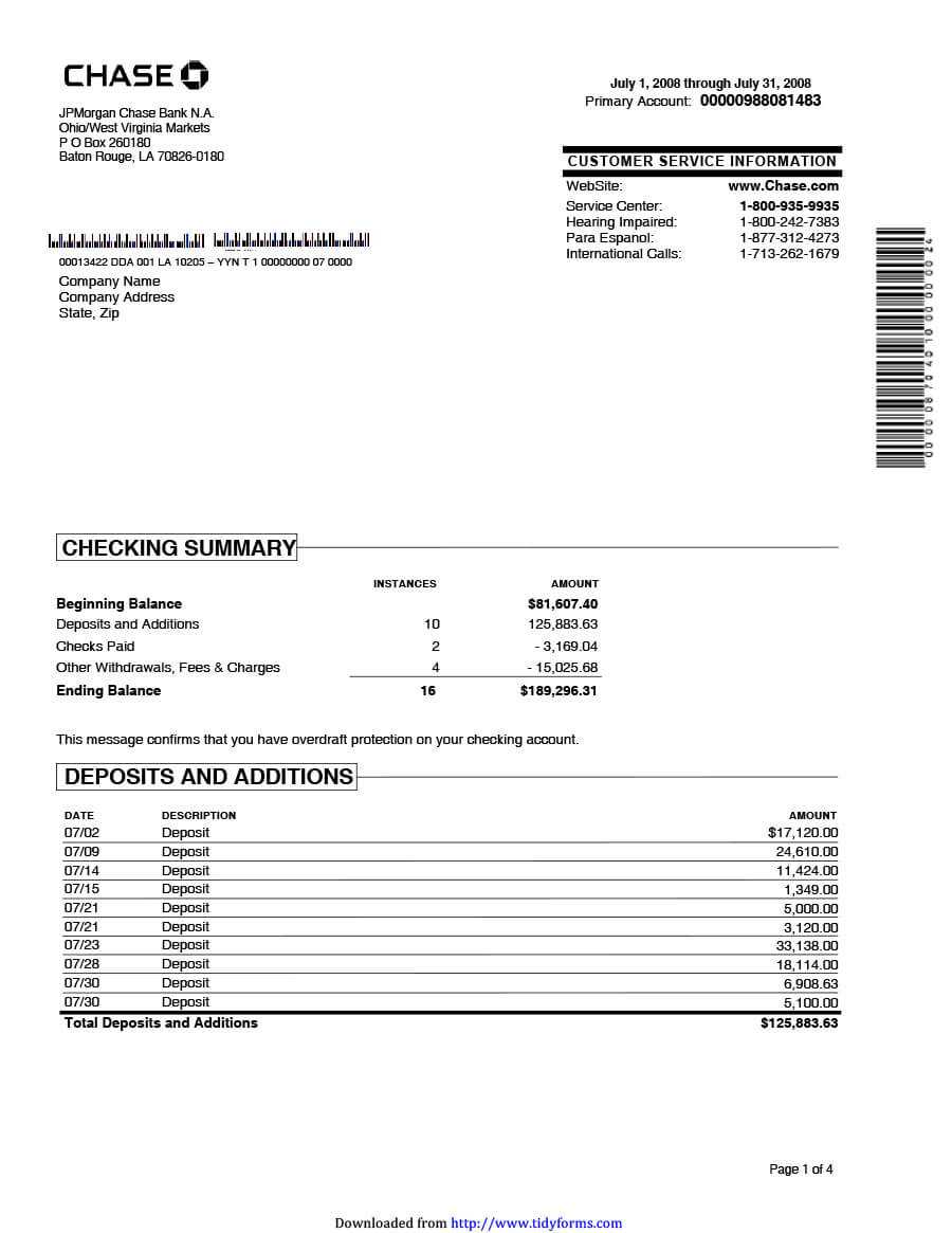 Blank Bank Statement Template Download Professional Template Examples