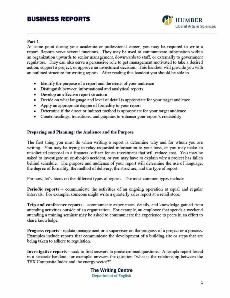 How To Write A Work Report Template Professional Template Examples
