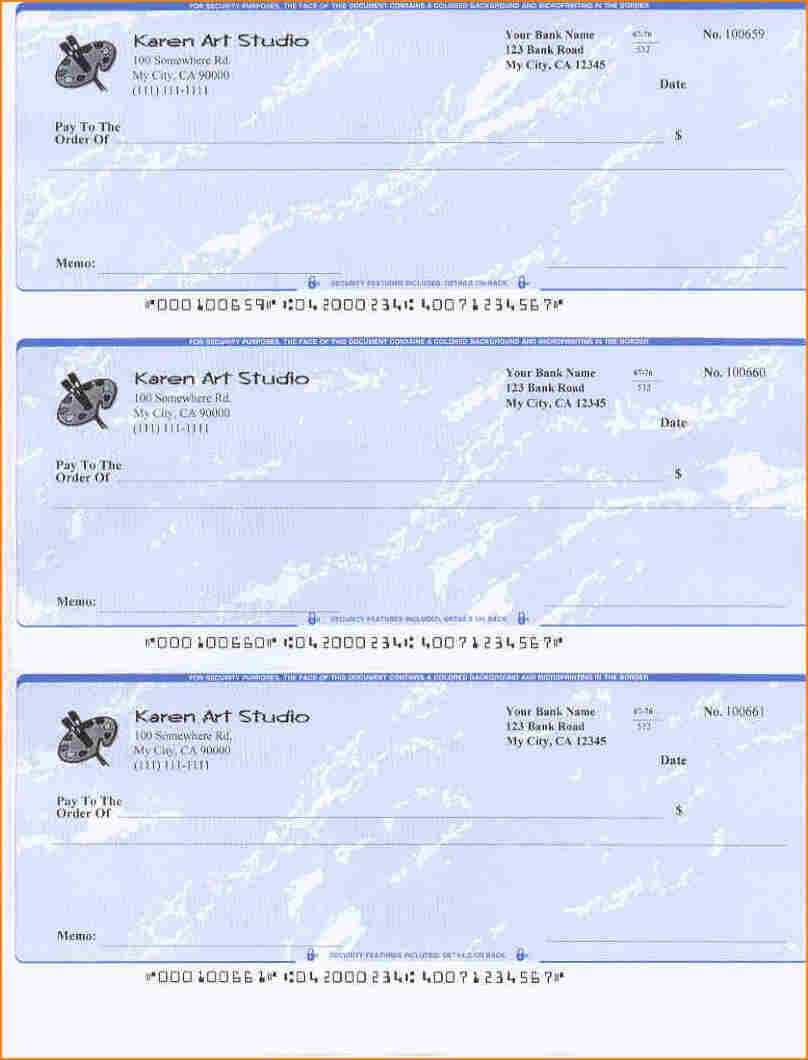5 Blank Payroll Check Paper Secure Paystub Printable With Blank 