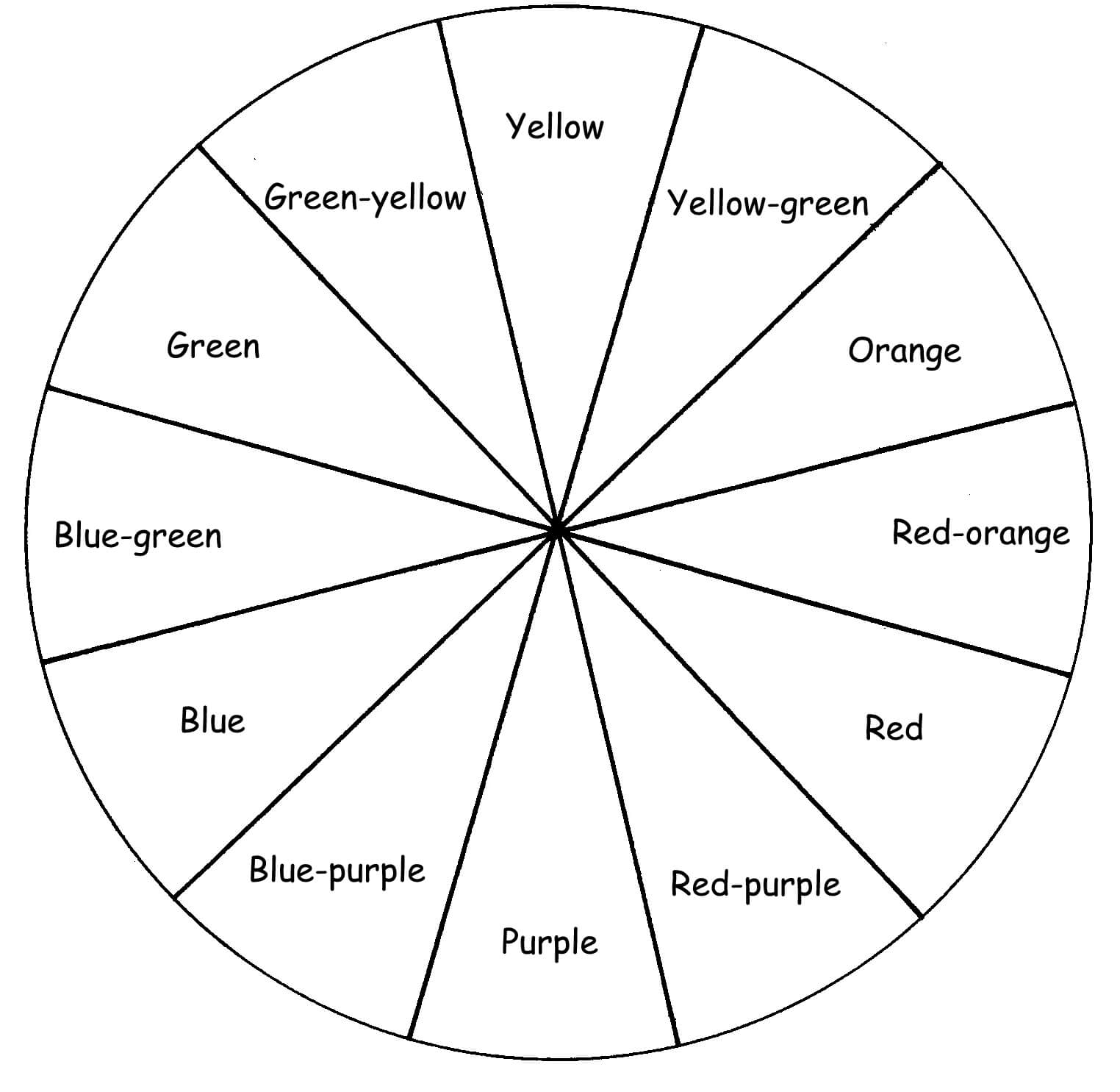 Blank Color Wheel Worksheet Color Wheel Worksheet Warm Within Blank 