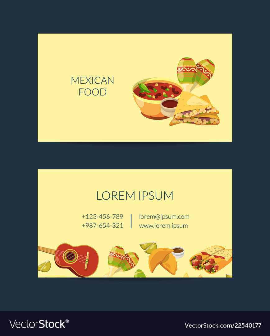 Cartoon Mexican Food Business Card Template Throughout Food Business 
