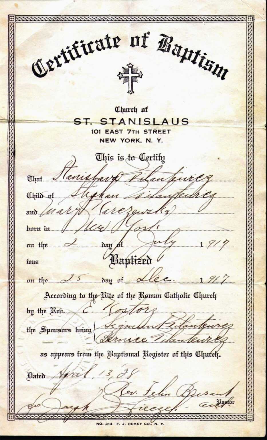 Catholic Baptismal Certificate Template Regarding Roman Catholic 
