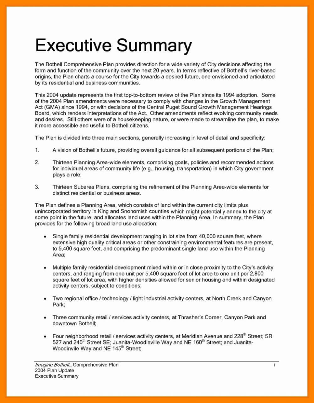 Executive Summary Report Te Status Example Pdf Project Intended For 