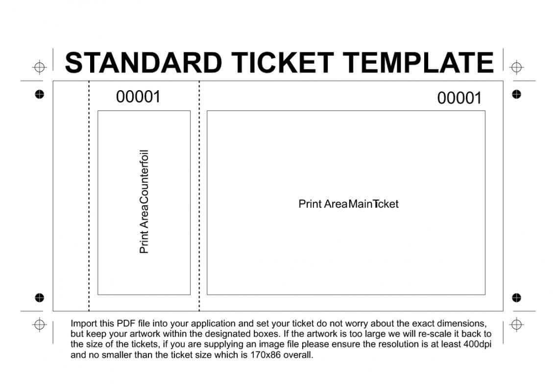 Free Printable Raffle Tickets Template Ticket Template Pertaining To 