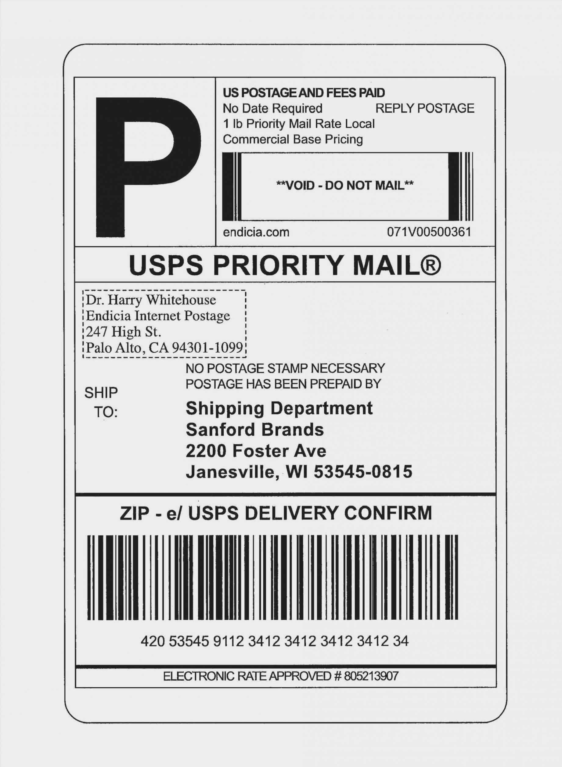 Usps Label 228 Word Template Pensandpieces Regarding Fedex Label 
