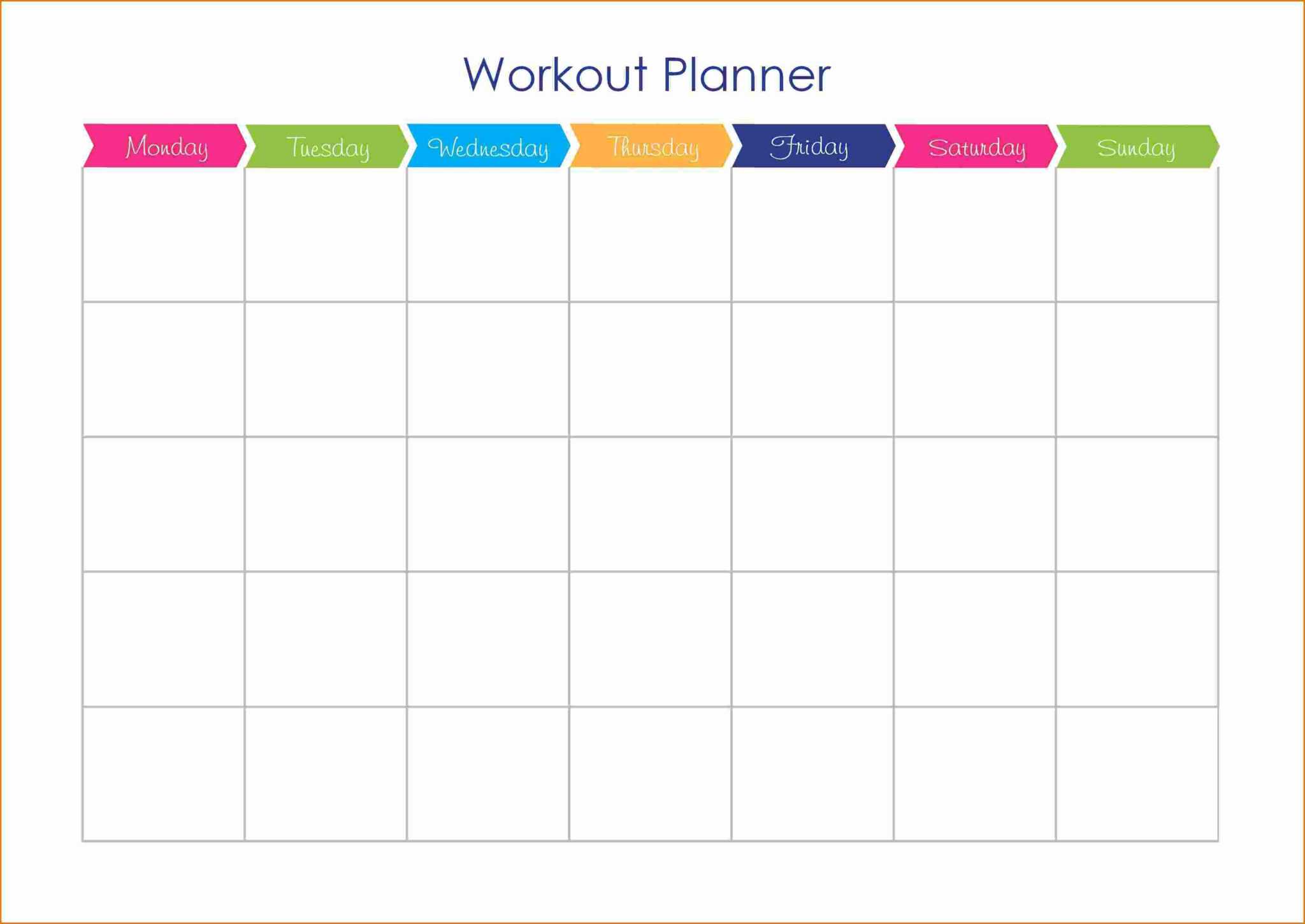 Workout Plan Calendar Template Workout And Yoga Pics Inside Blank 